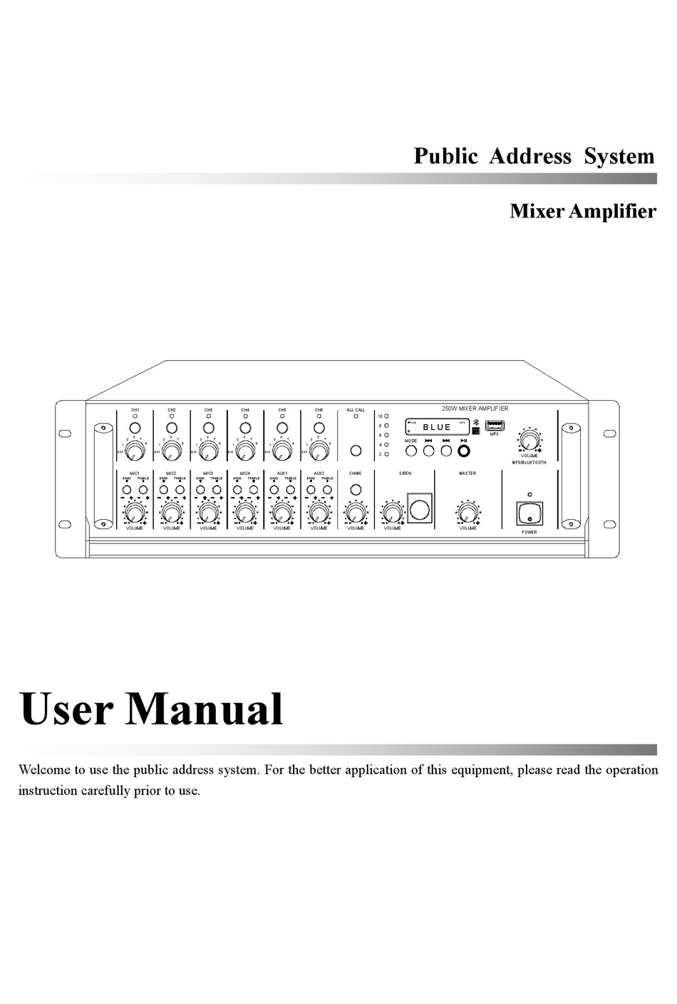 DSPPA MP812 AMPLIFIER USER MANUAL | ManualsLib
