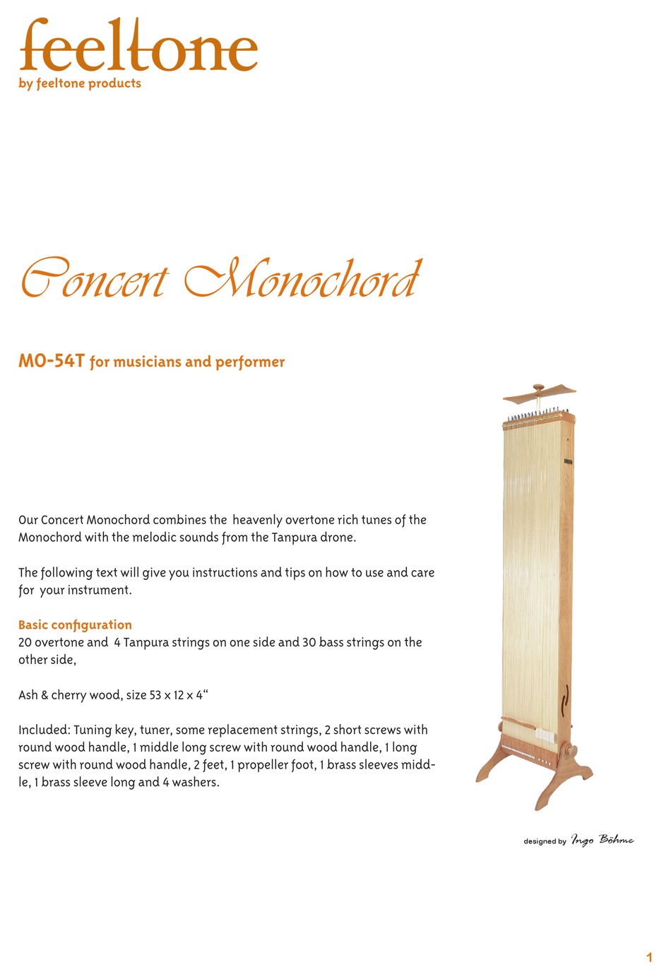 FEELTONE CONCERT MONOCHORD MANUAL Pdf Download | ManualsLib
