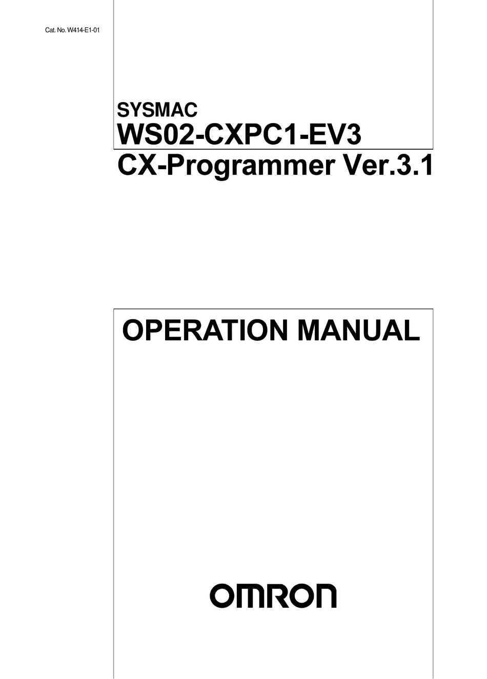 OMRON SYSMAC WS02-CXPC1-EV3 MOTHERBOARD OPERATION MANUAL | ManualsLib