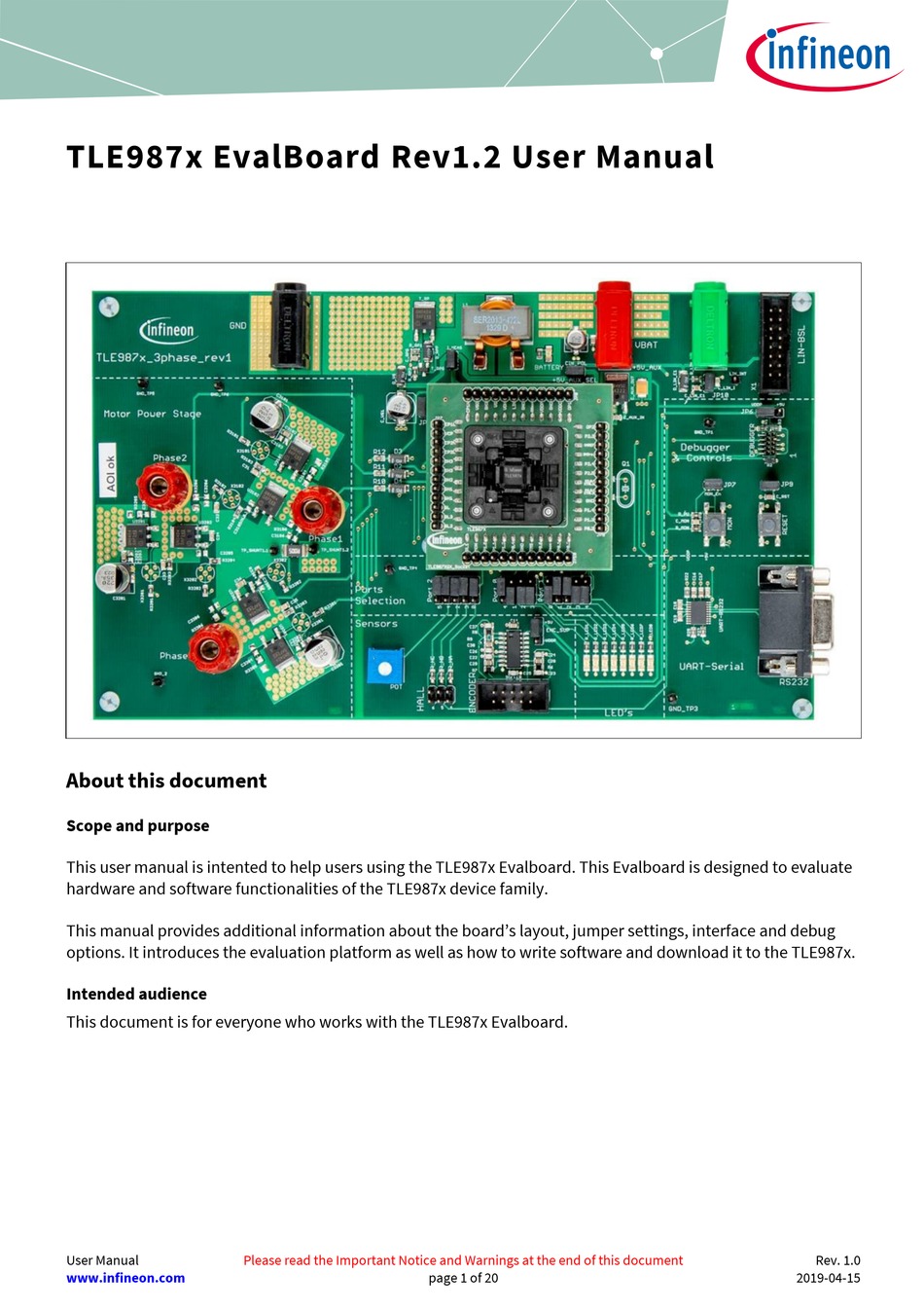 INFINEON TECHNOLOGIES TLE987X EVALBOARD USER MANUAL Pdf Download ...