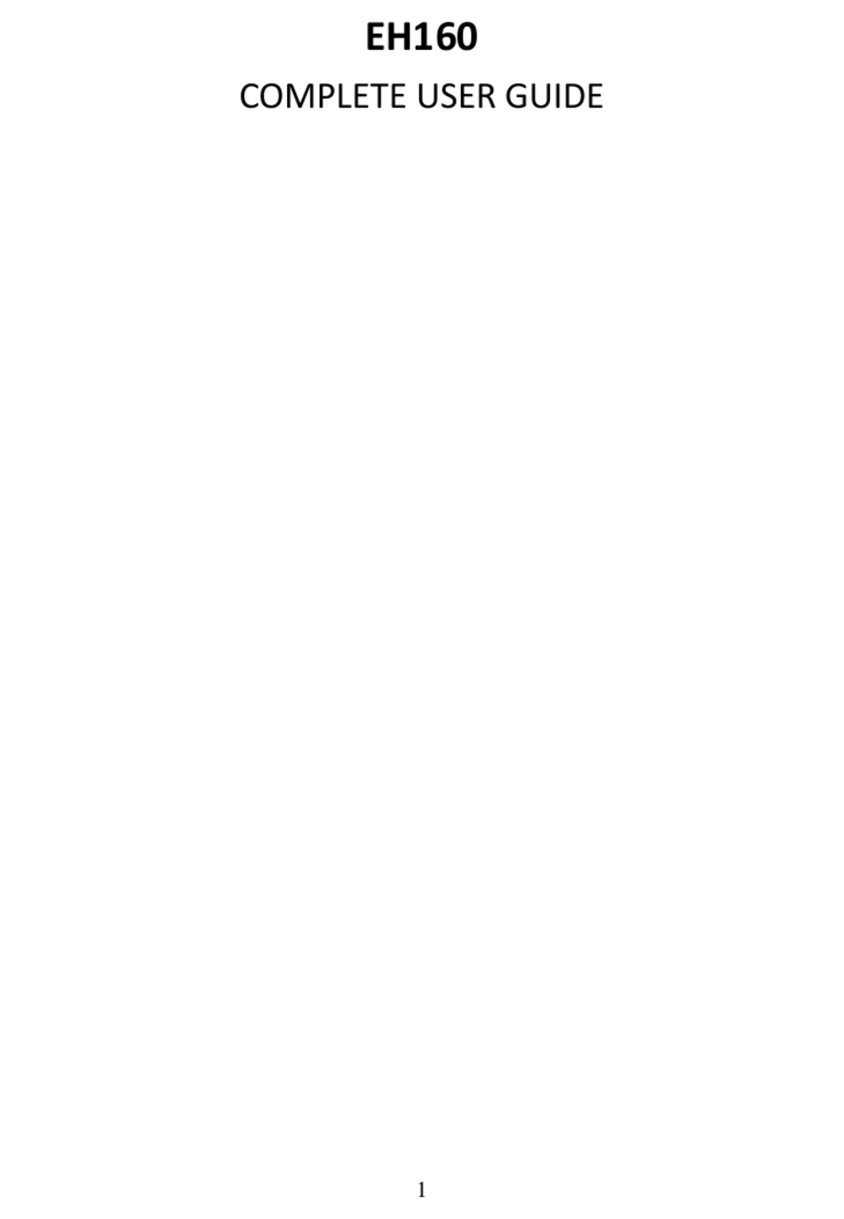 OVERWATCH EH160 COMPLETE USER MANUAL Pdf Download | ManualsLib
