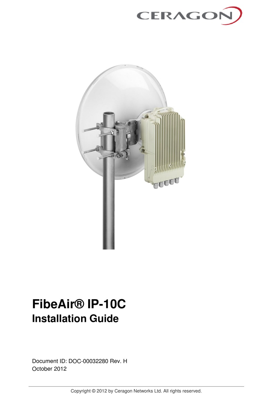 Ceragon Fibeair Ip 10c Installation Manual Pdf Download Manualslib