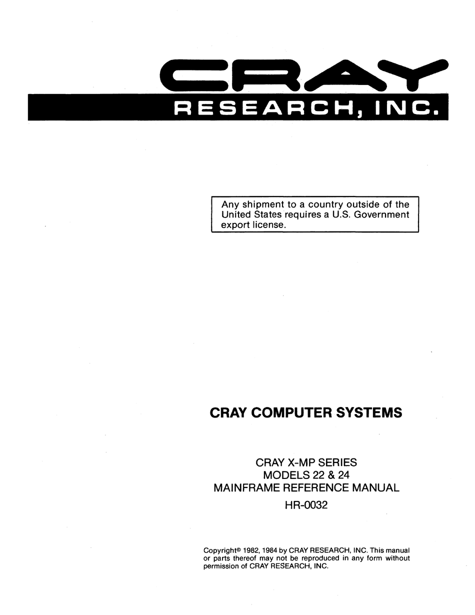 CRAY X-MP SERIES REFERENCE MANUAL Pdf Download | ManualsLib CRAY X-MP SERIES REFERENCE MANUAL Pdf Download | ManualsLib