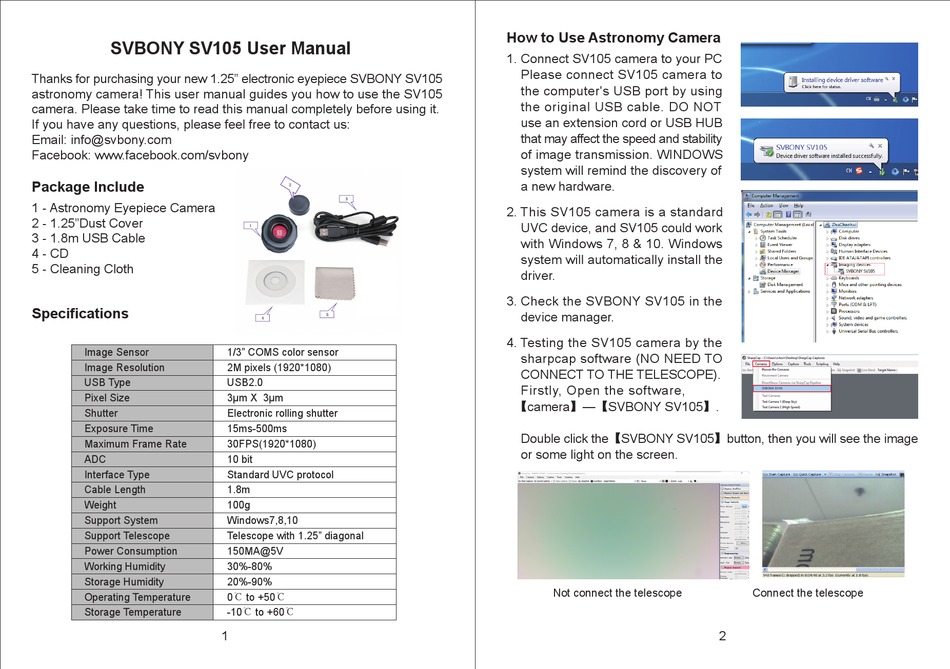 SVBONY SV105 USER MANUAL Pdf Download | ManualsLib