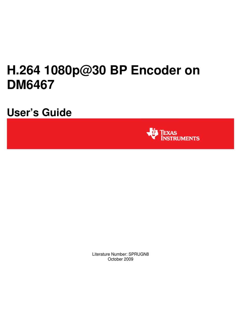 TEXAS INSTRUMENTS DM6467 USER MANUAL Pdf Download | ManualsLib