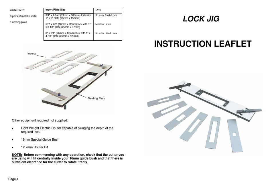 WORKTOP EXPRESS LOCK JIG INSTRUCTION LEAFLET Pdf Download | ManualsLib