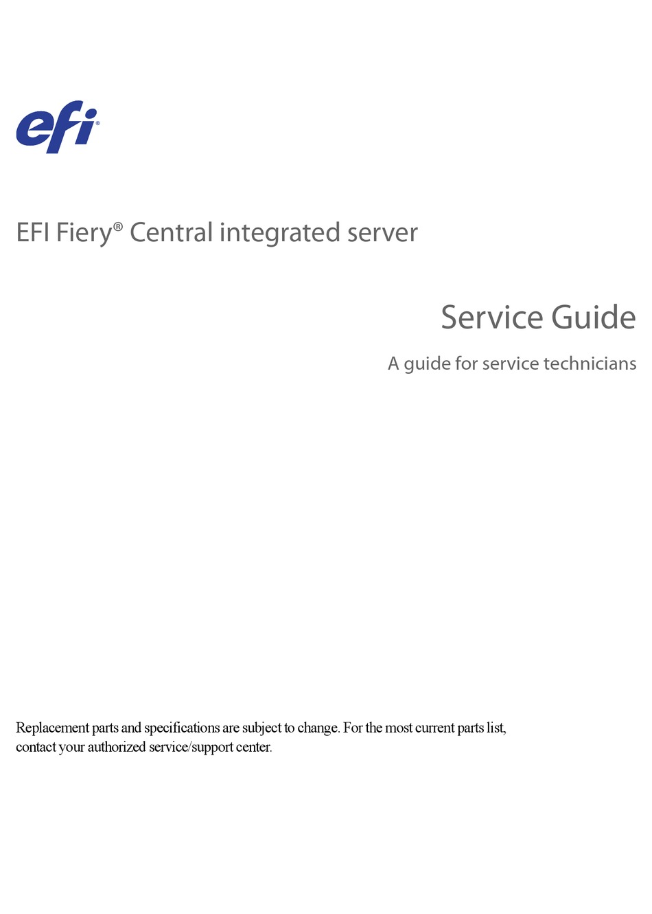 EFI FIERY SERVICE MANUAL Pdf Download | ManualsLib