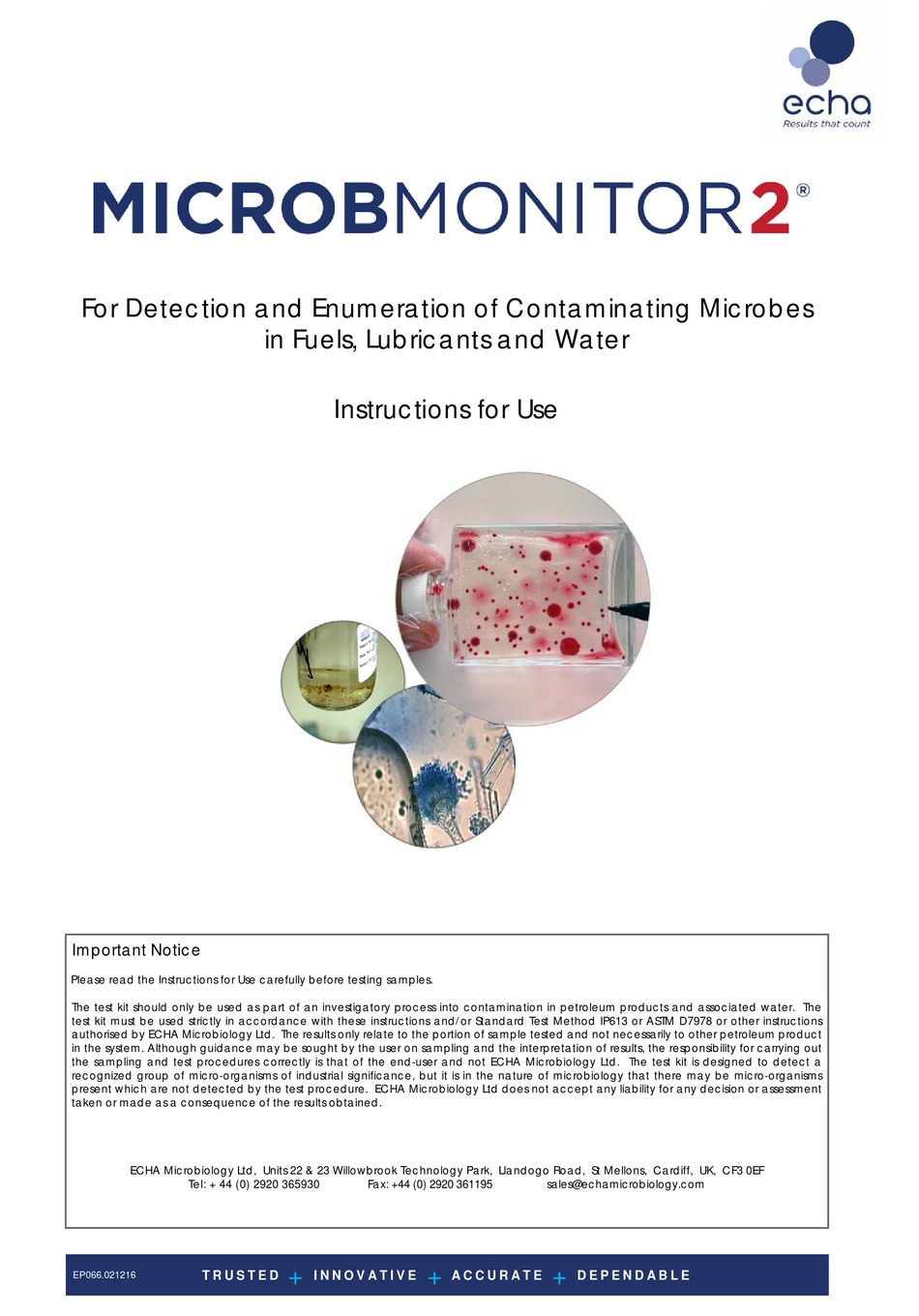 ECHA MICROBMONITOR2 INSTRUCTIONS FOR USE MANUAL Pdf Download | ManualsLib