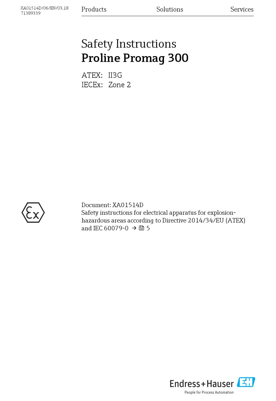 ENDRESS+HAUSER PROLINE PROMAG 300 SAFETY INSTRUCTIONS Pdf Download ... ENDRESS+HAUSER PROLINE PROMAG 300 SAFETY INSTRUCTIONS Pdf Download ...