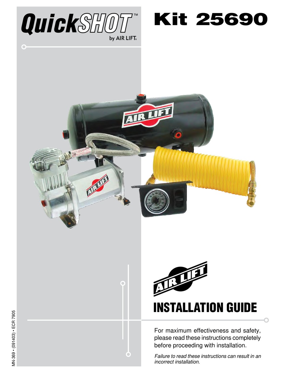 AIR LIFT QUICKSHOT 25690 INSTALLATION MANUAL Pdf Download | ManualsLib
