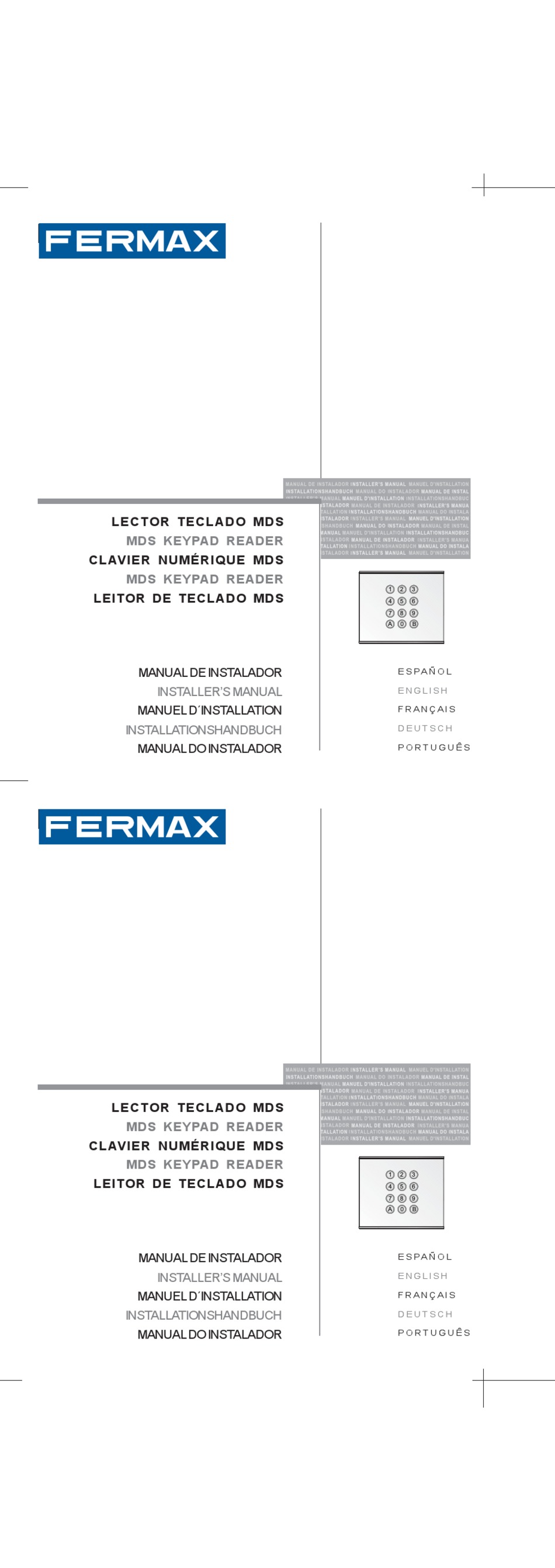 FERMAX CITY MDS KEYPAD READER INSTALLER MANUAL Pdf Download | ManualsLib