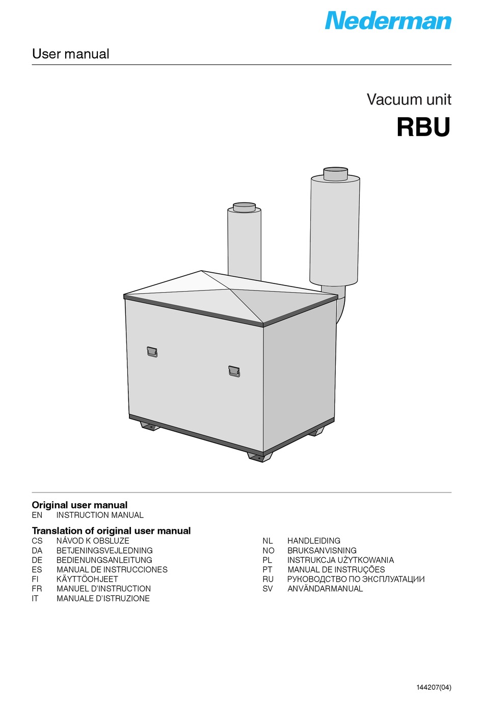 NEDERMAN RBU 1300 INSTRUCTION MANUAL Pdf Download | ManualsLib