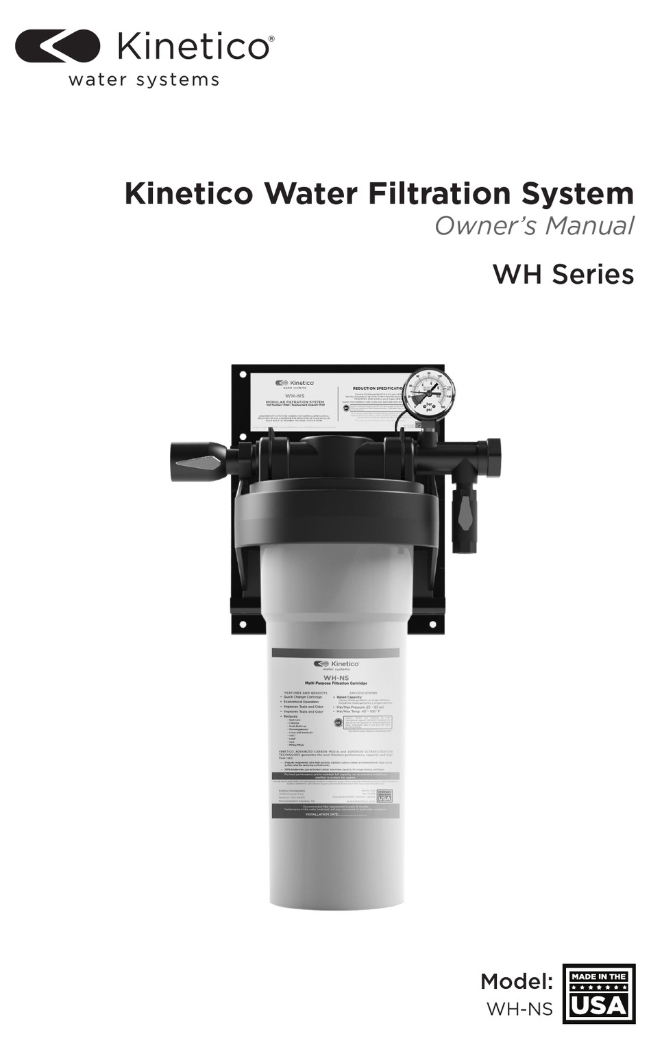 KINETICO WH SERIES OWNER'S MANUAL Pdf Download | ManualsLib