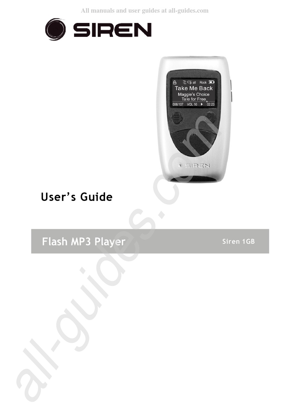Siren 1gb User Manual Pdf Download Manualslib 