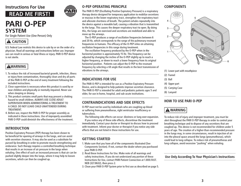 PARI O-PEP SYSTEM INSTRUCTIONS FOR USE Pdf Download | ManualsLib