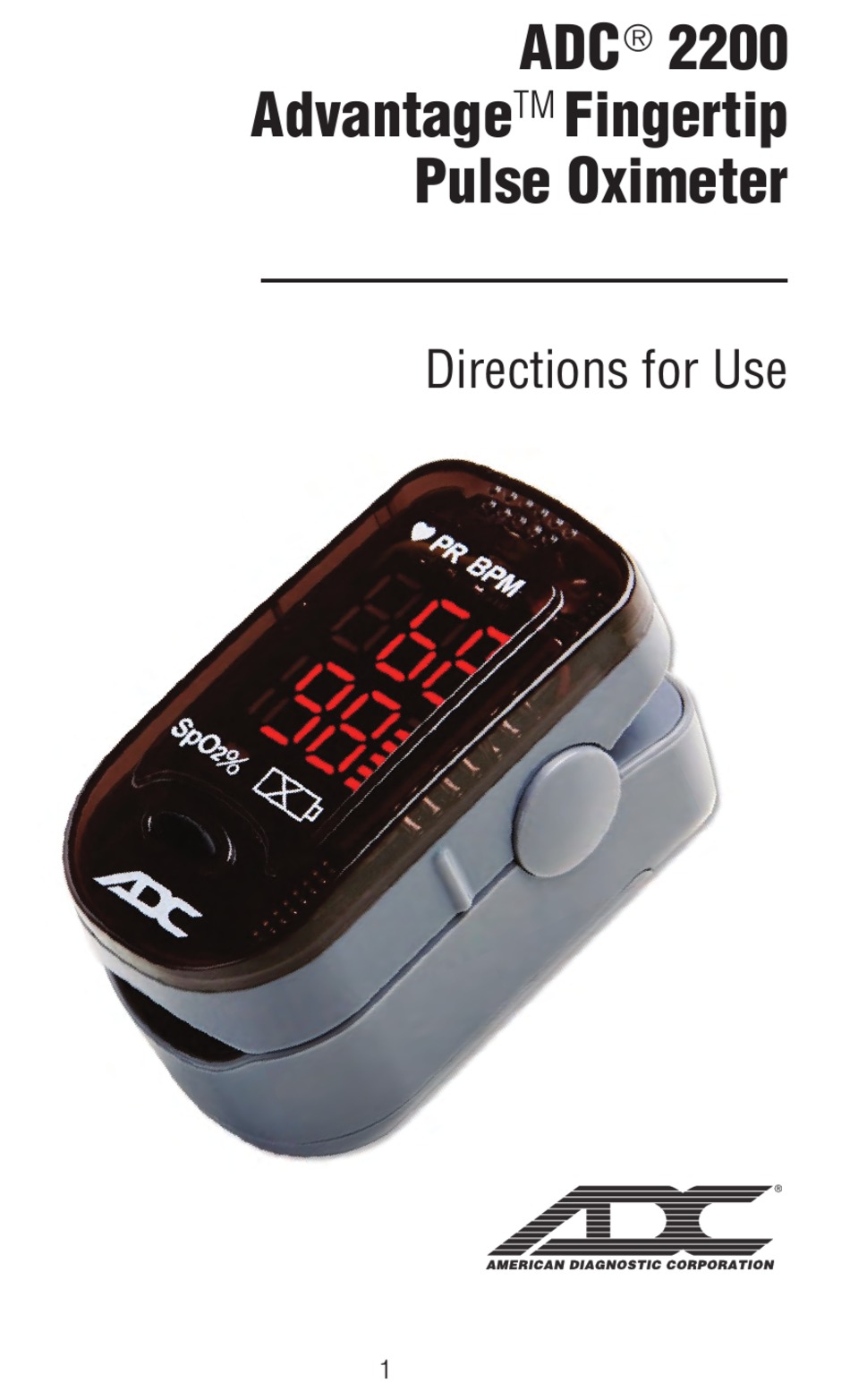 ADC ADVANTAGE 2200 DIRECTIONS FOR USE MANUAL Pdf Download | ManualsLib