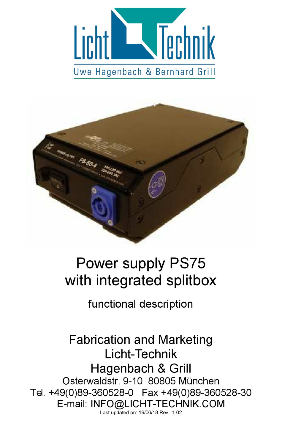 LICHT-TECHNIK PS75-04 MANUAL Pdf Download | ManualsLib
