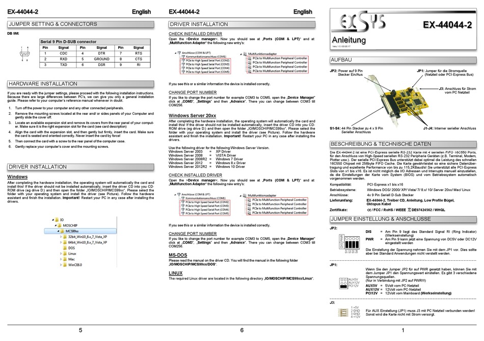 EXSYS EX-44044-2 MANUAL Pdf Download | ManualsLib