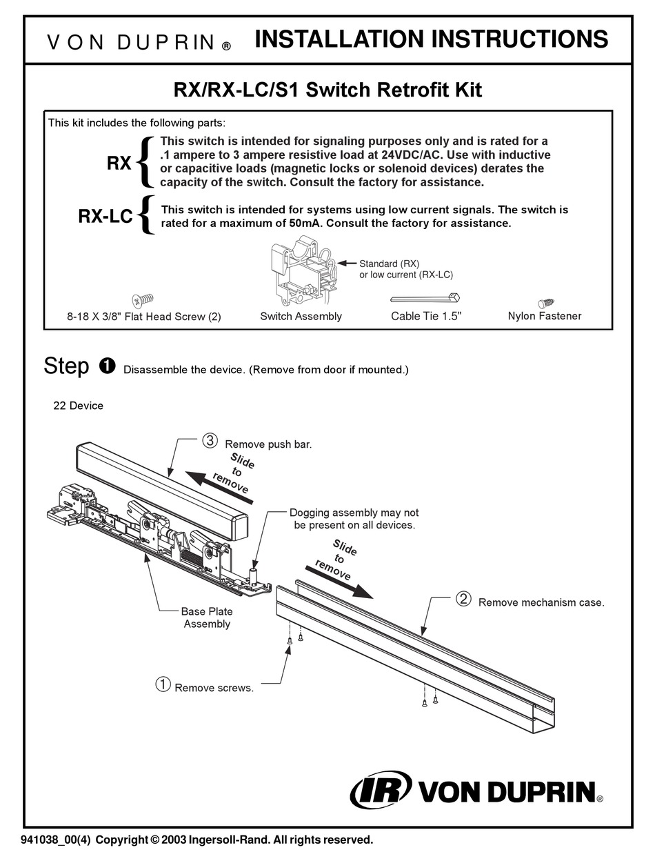 VON DUPRIN RX S1 INSTALLATION INSTRUCTIONS Pdf Download ManualsLib VON DUPRIN RX S1 INSTALLATION INSTRUCTIONS Pdf Download ManualsLib