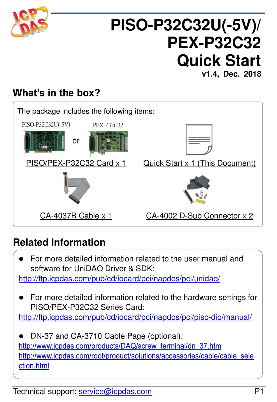 ICP DAS USA PISO-P32C32U-5V QUICK START MANUAL Pdf Download | ManualsLib