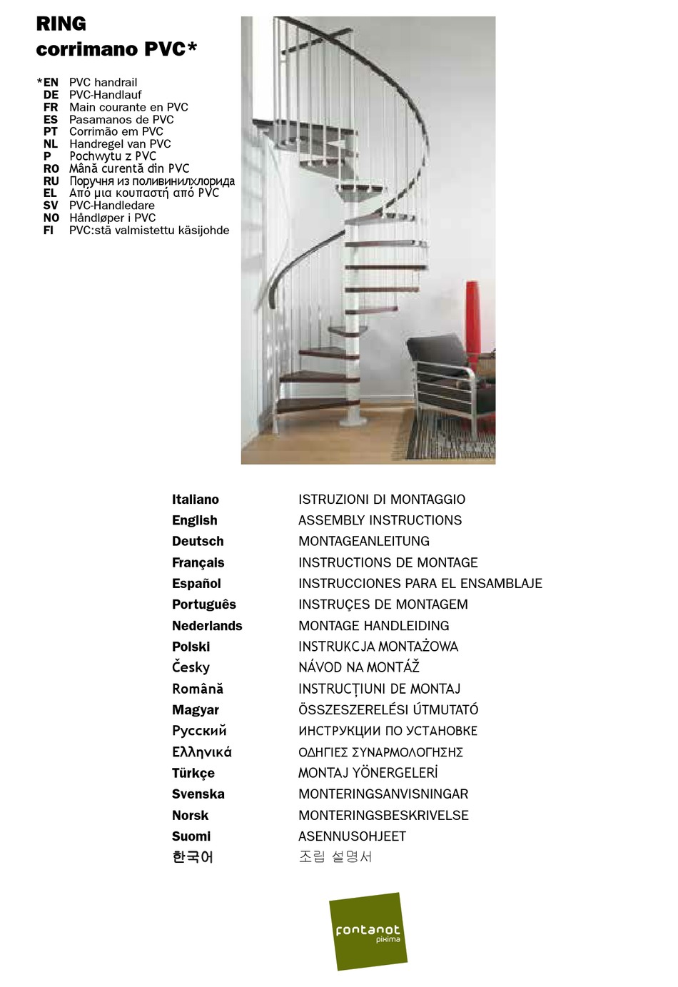 FONTANOT PIXIMA RING CORRIMANO ASSEMBLY INSTRUCTIONS MANUAL Pdf ...