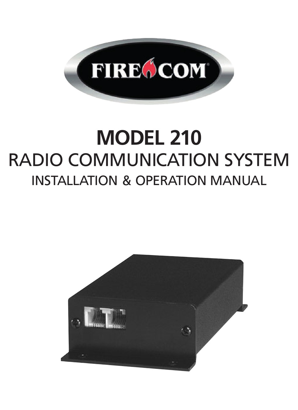 FIRECOM 210 INSTALLATION & OPERATION MANUAL Pdf Download | ManualsLib