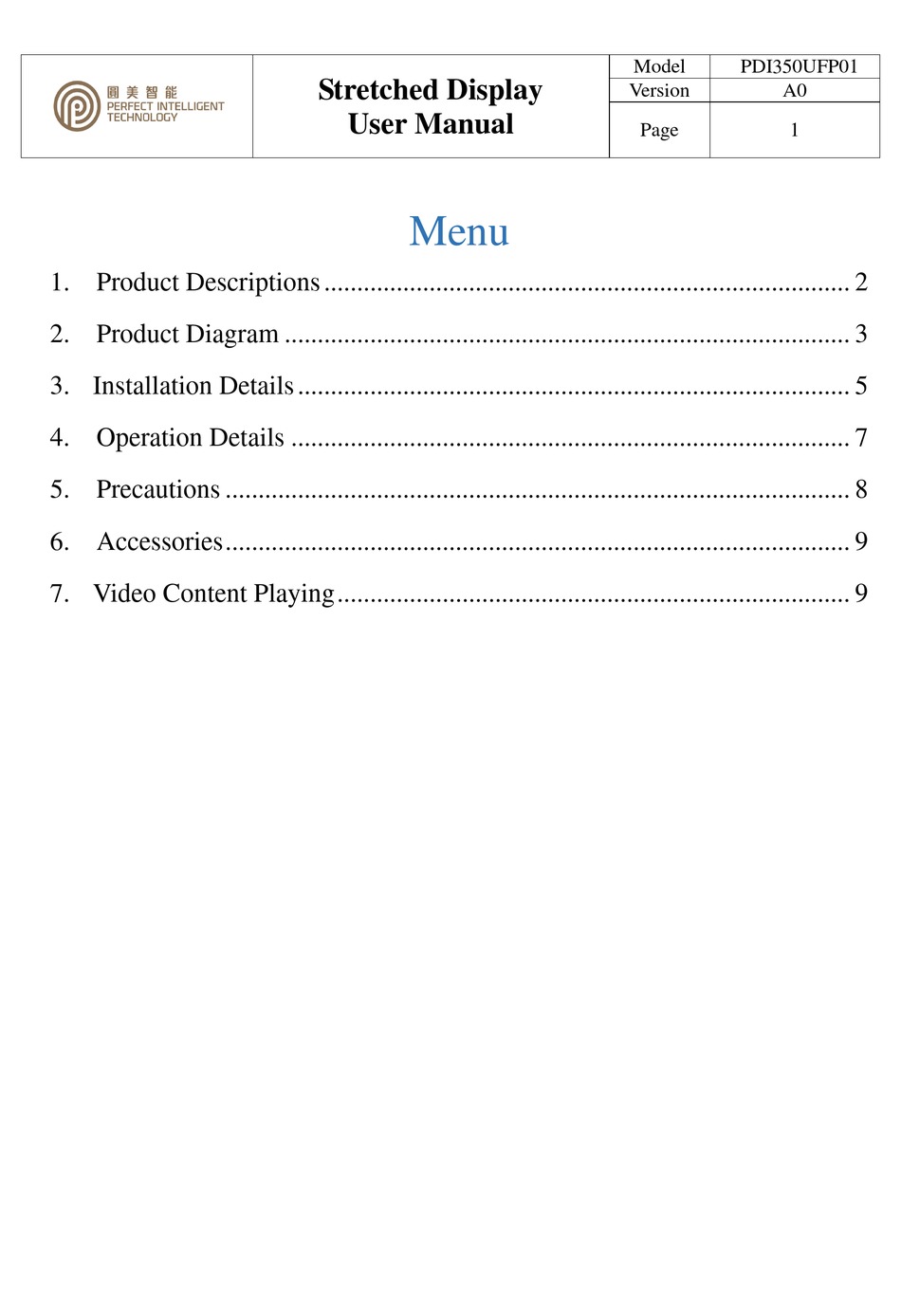 PERFECT INTELLIGENT TECHNOLOGY PDI350UFP01 USER MANUAL Pdf Download ...