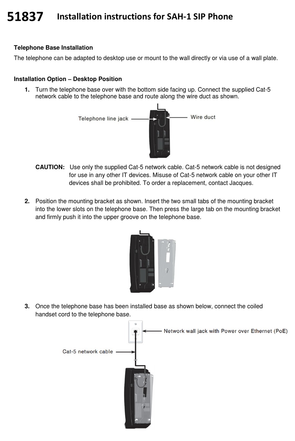 JACQUES SAH-1 INSTALLATION INSTRUCTIONS Pdf Download | ManualsLib