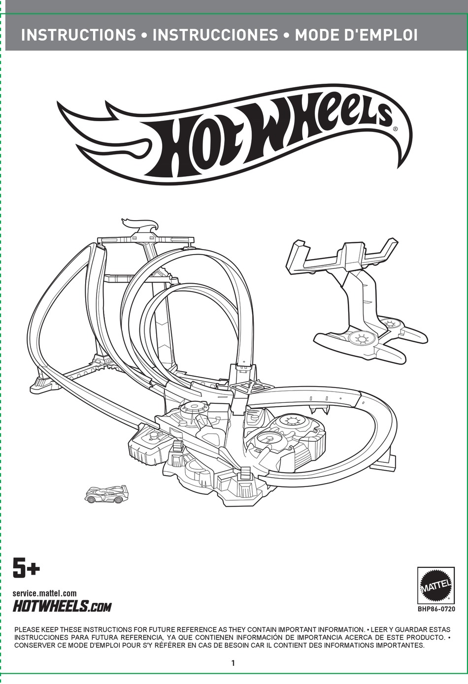 MATTEL HOT WHEELS BHP86 INSTRUCTIONS MANUAL Pdf Download | ManualsLib