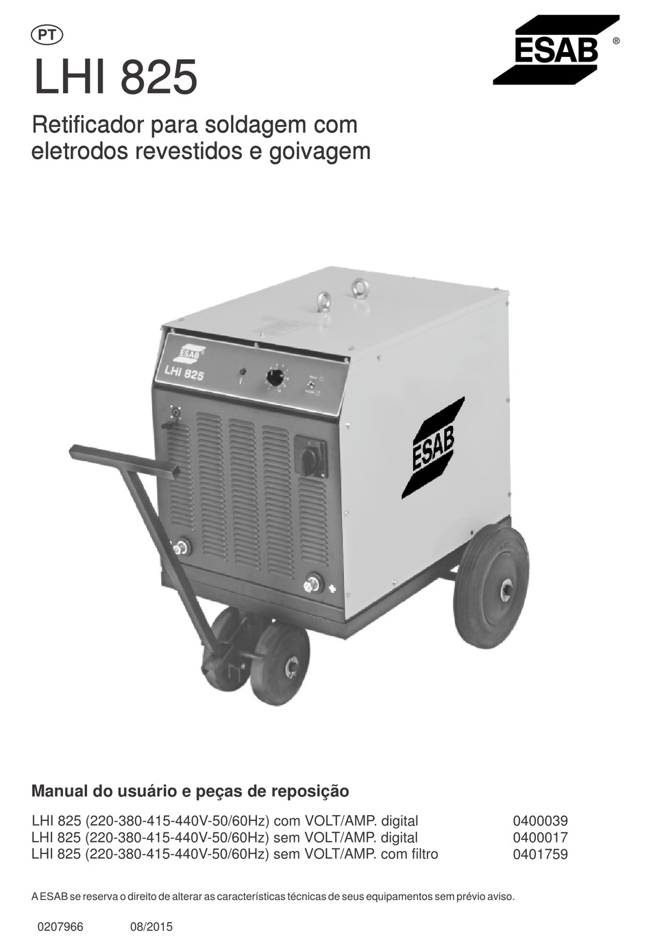 ESAB LHI 825 INSTRUCTION MANUAL AND SPARE PARTS LIST Pdf Download ... ESAB LHI 825 INSTRUCTION MANUAL AND SPARE PARTS LIST Pdf Download ...