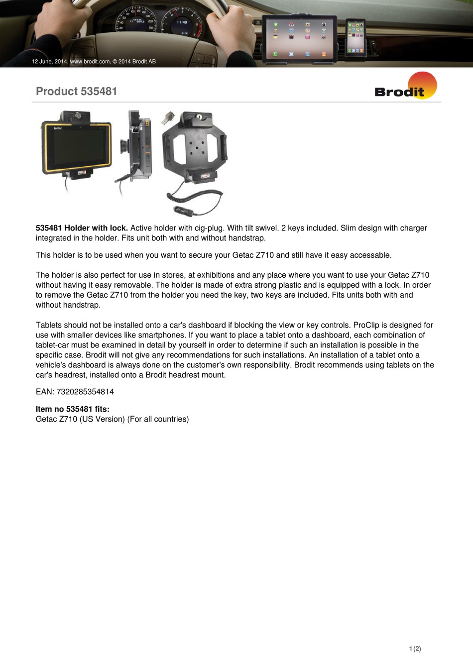 BRODIT 535481 INSTALLATION INSTRUCTIONS Pdf Download | ManualsLib