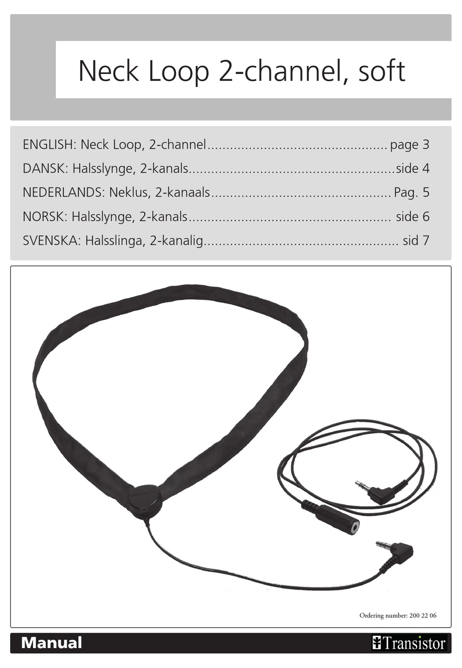TRANSISTOR NECK LOOP MANUAL Pdf Download | ManualsLib