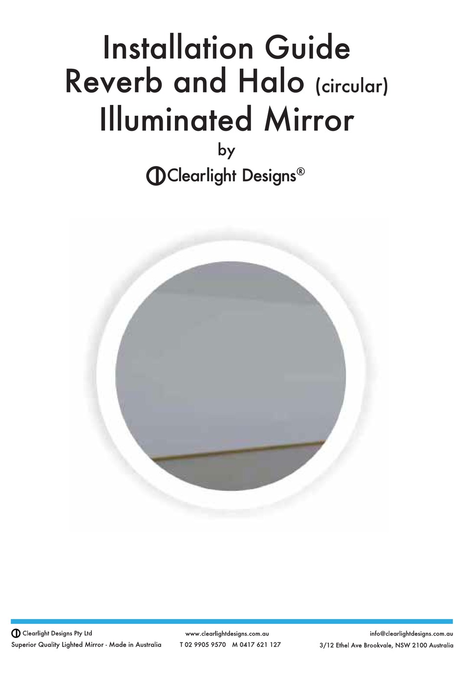 CLEARLIGHT DESIGNS REVERB INSTALLATION MANUAL Pdf Download | ManualsLib