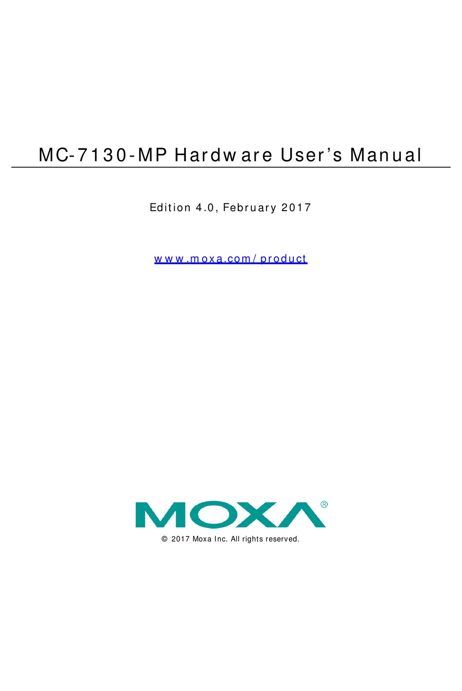 MOXA TECHNOLOGIES MC-7130-MP USER MANUAL Pdf Download | ManualsLib