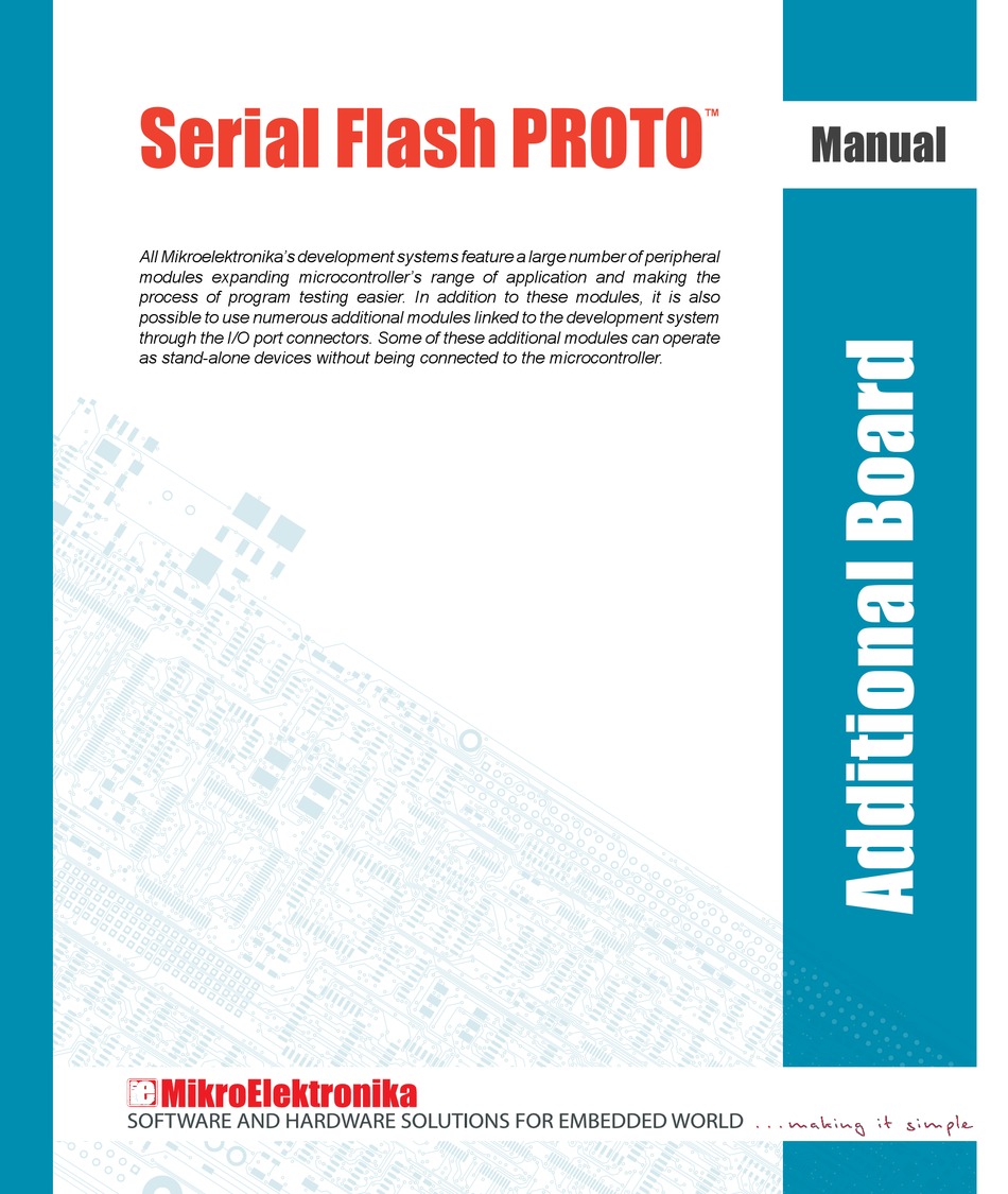 MIKROELEKTRONIKA SERIAL FLASH PROTO MANUAL Pdf Download | ManualsLib