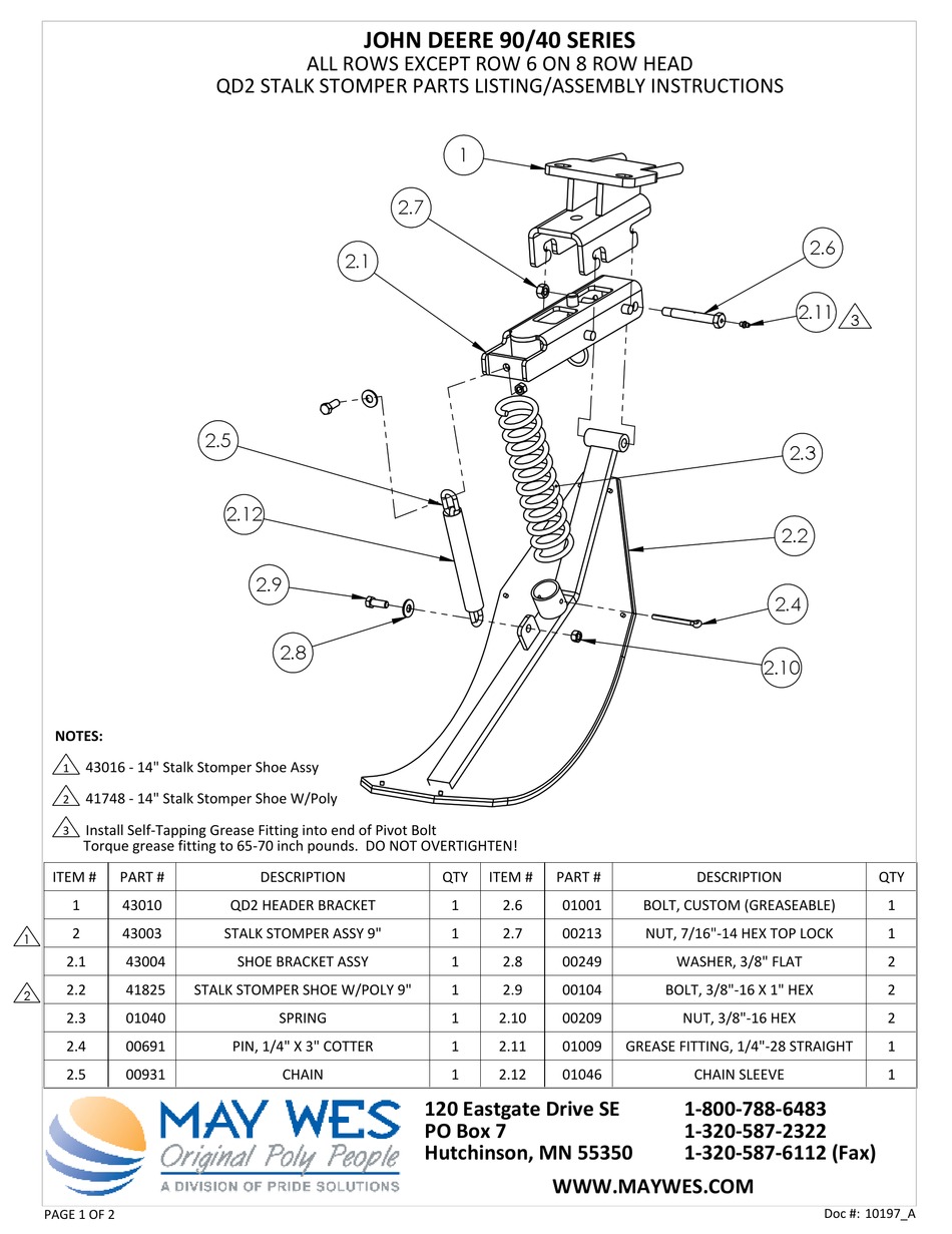 MAY WES QD2 ASSEMBLY AND INSTALLATION Pdf Download ManualsLib