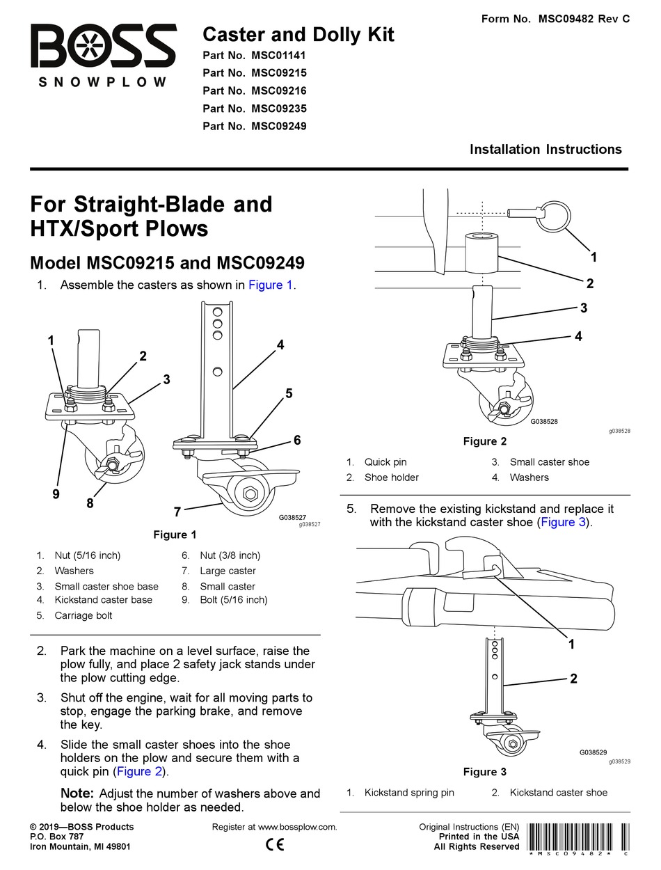 BOSS MSC01141 INSTALLATION INSTRUCTIONS Pdf Download | ManualsLib