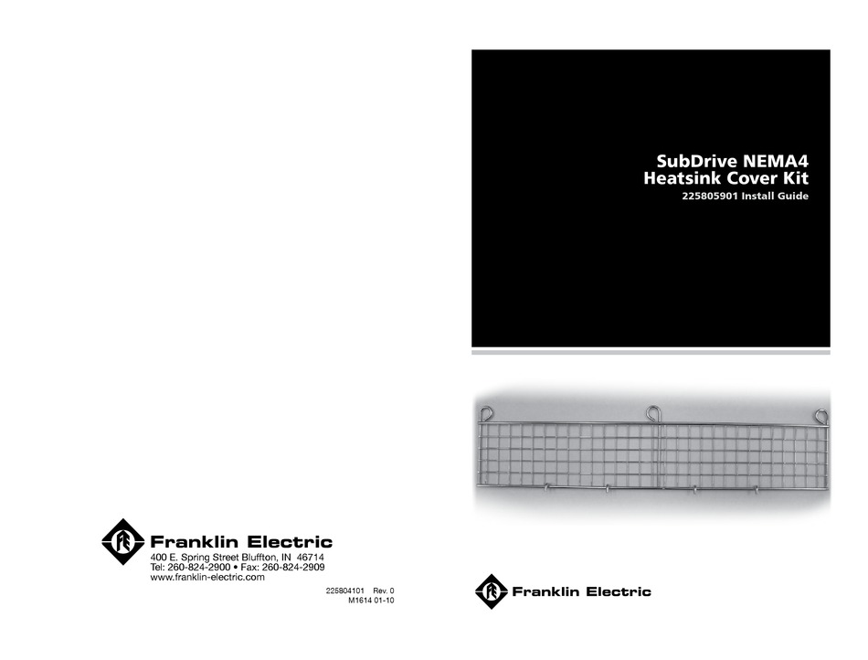 FRANKLIN ELECTRIC SUBDRIVE NEMA4 HEATSINK COVER KIT INSTALL MANUAL Pdf ...