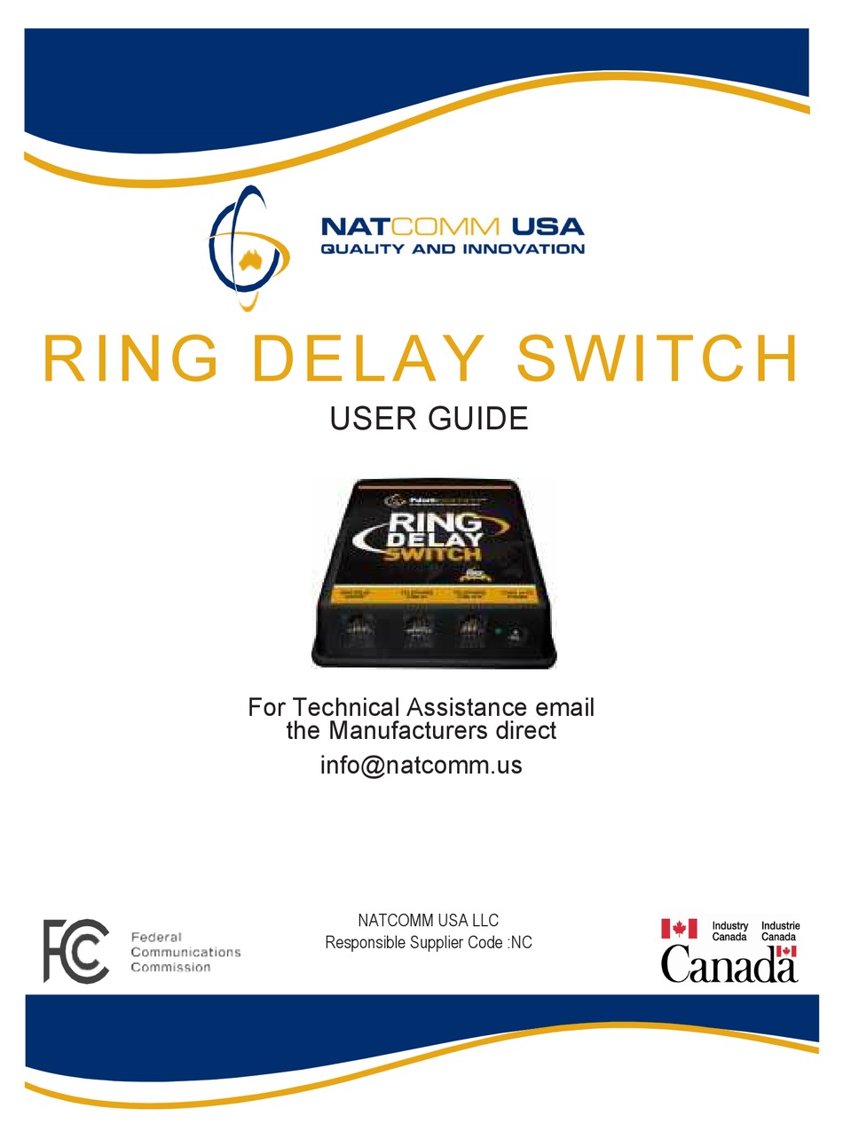 NATCOMM RING DELAY SWITCH USER MANUAL Pdf Download | ManualsLib