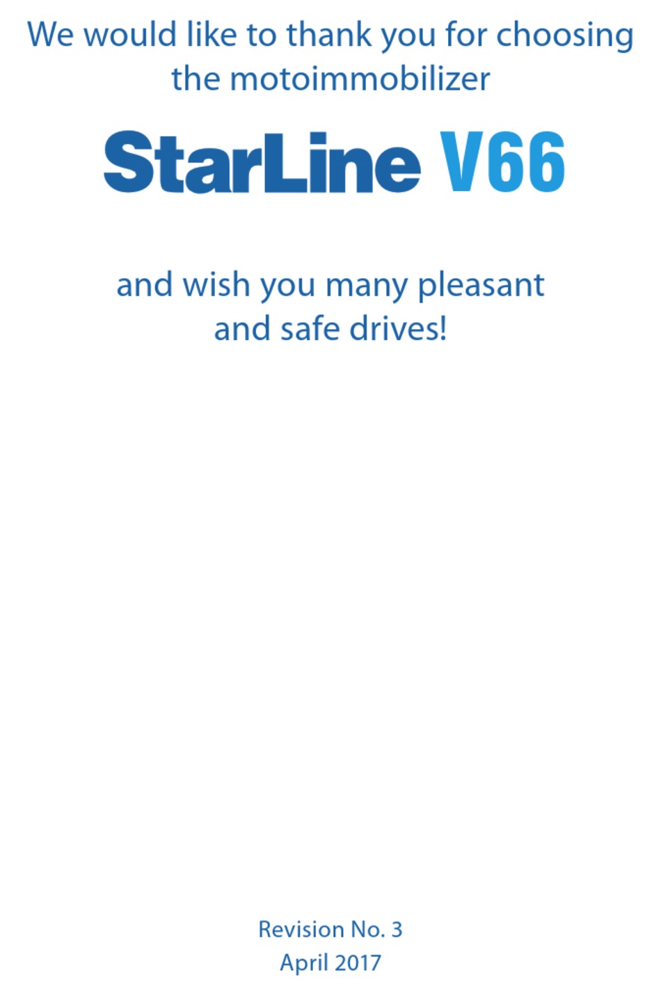 STARLINE V66 INSTALLATION MANUAL Pdf Download | ManualsLib