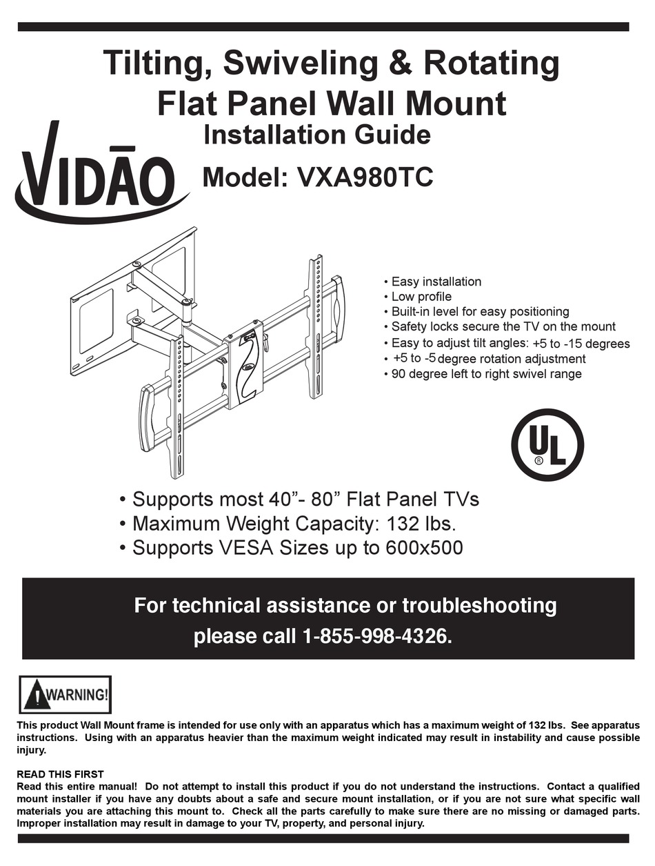 VIDAO VXA980T INSTALLATION MANUAL Pdf Download | ManualsLib