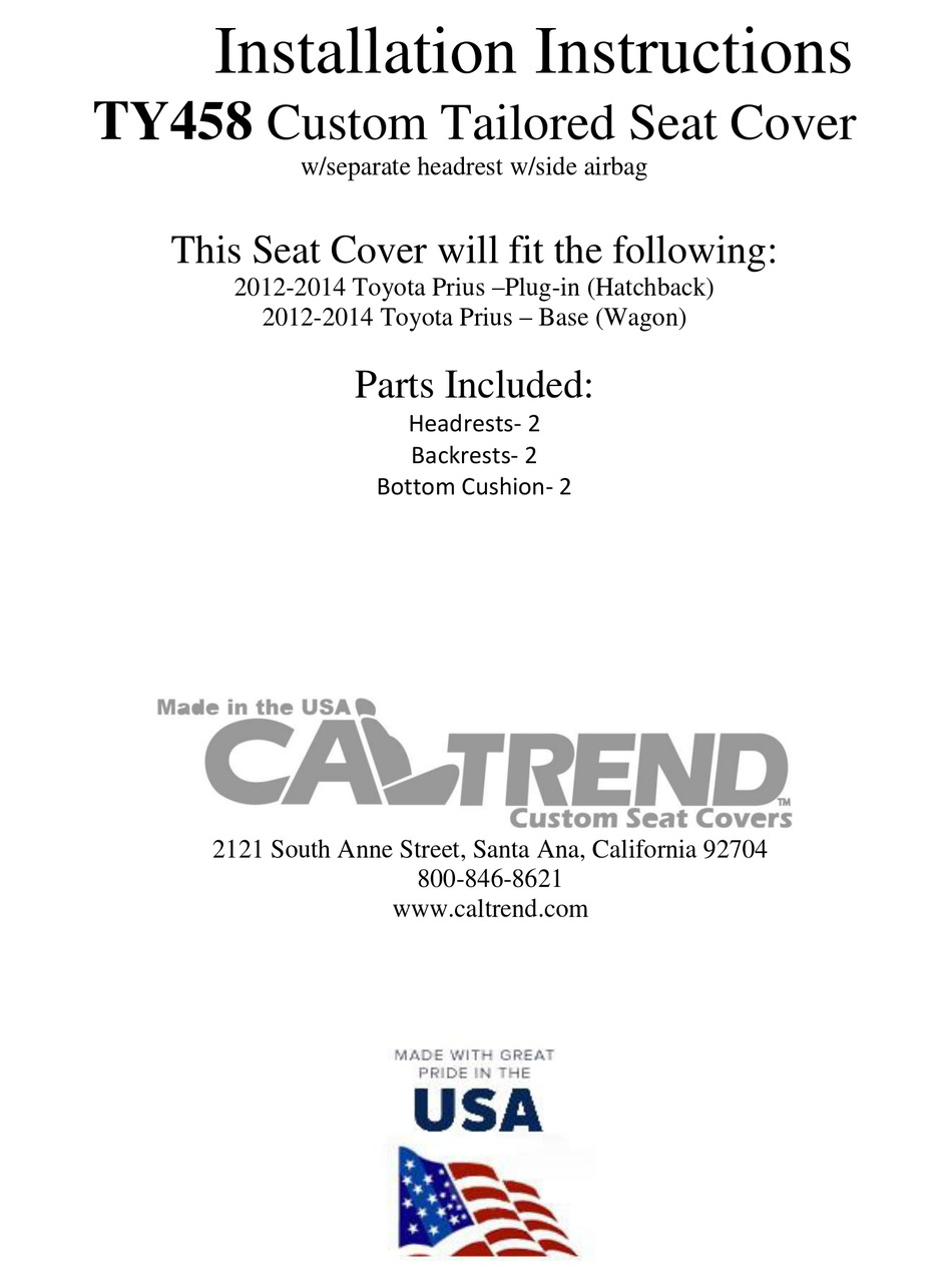 CALTREND TY458 INSTALLATION INSTRUCTIONS Pdf Download | ManualsLib