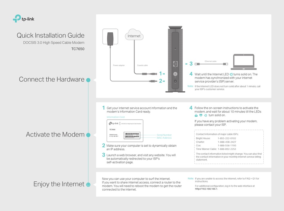 TP-LINK TC7650 QUICK INSTALLATION MANUAL Pdf Download | ManualsLib
