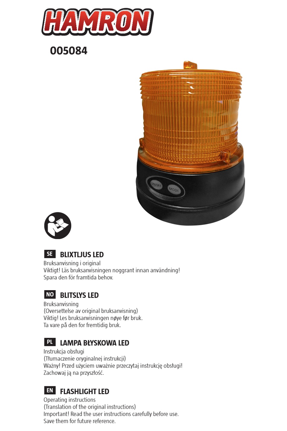 HAMRON 005084 OPERATING INSTRUCTIONS MANUAL Pdf Download | ManualsLib