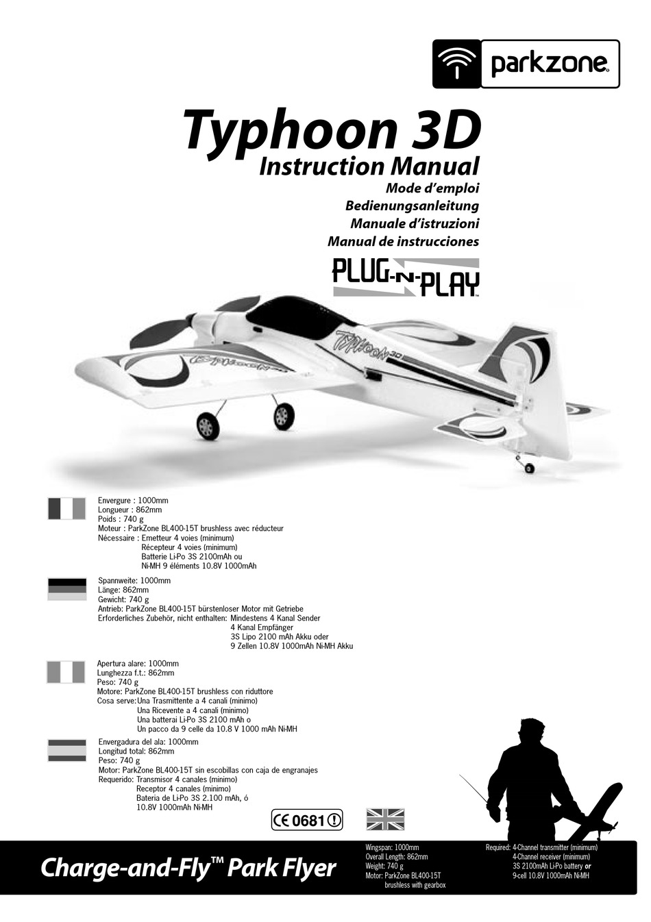PARKZONE CHARGE-AND-FLY TYPHOON 3D PLUG-N-PLAY INSTRUCTION MANUAL Pdf ...