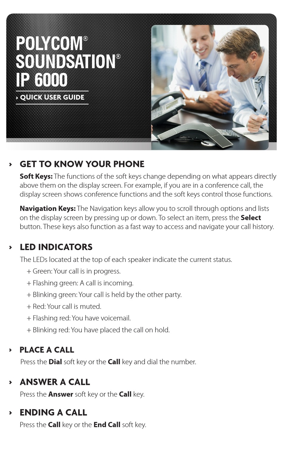 Polycom Soundsation Ip 6000 Quick User Manual Pdf Download Manualslib