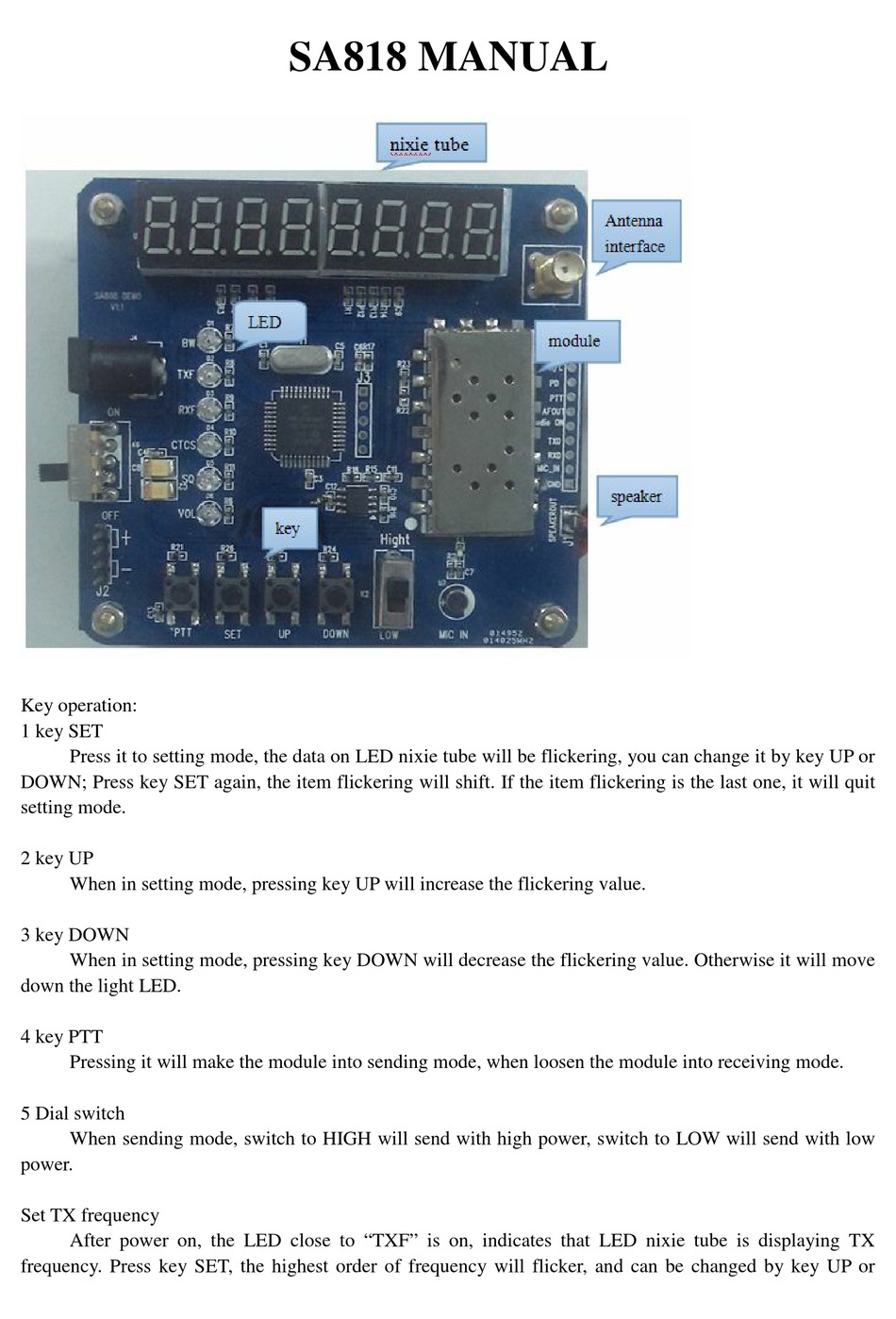 NICERF SA818 MANUAL Pdf Download | ManualsLib
