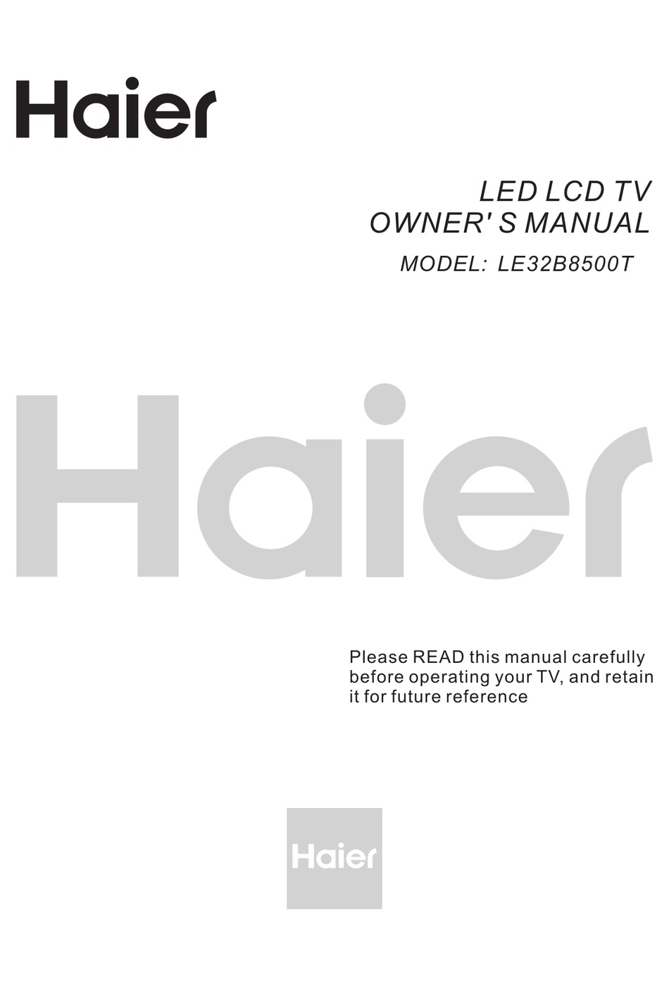 HAIER LE32B8500T OWNER'S MANUAL Pdf Download | ManualsLib