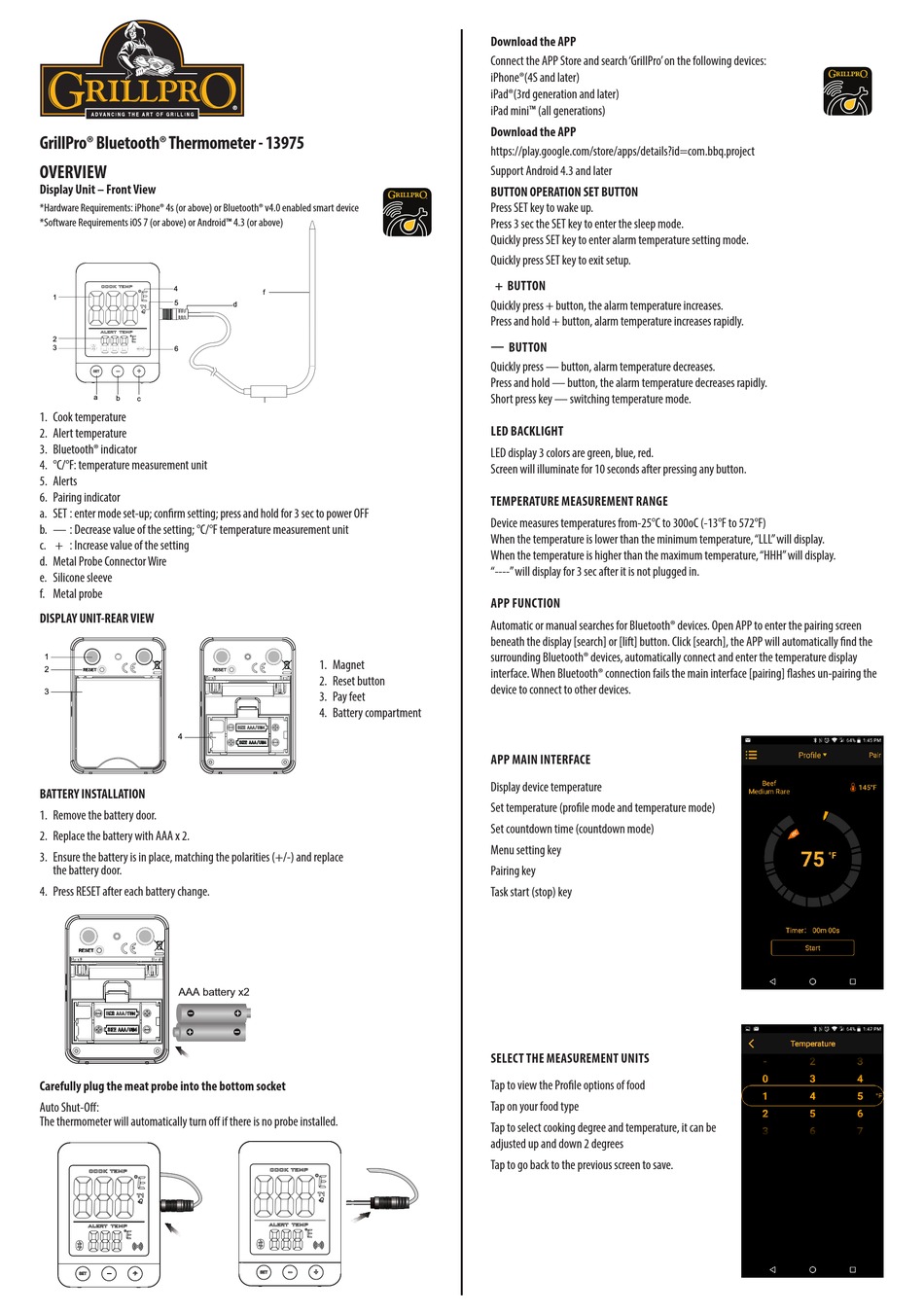 GRILLPRO 13975 MANUAL Pdf Download | ManualsLib