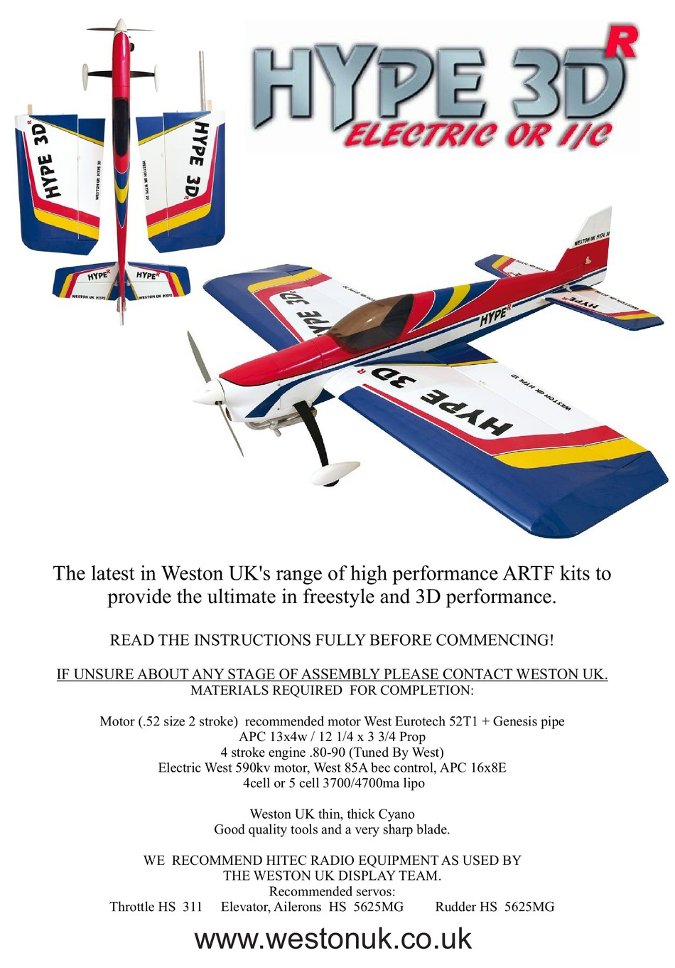 WESTON UK HYPE 3D R MANUAL Pdf Download ManualsLib